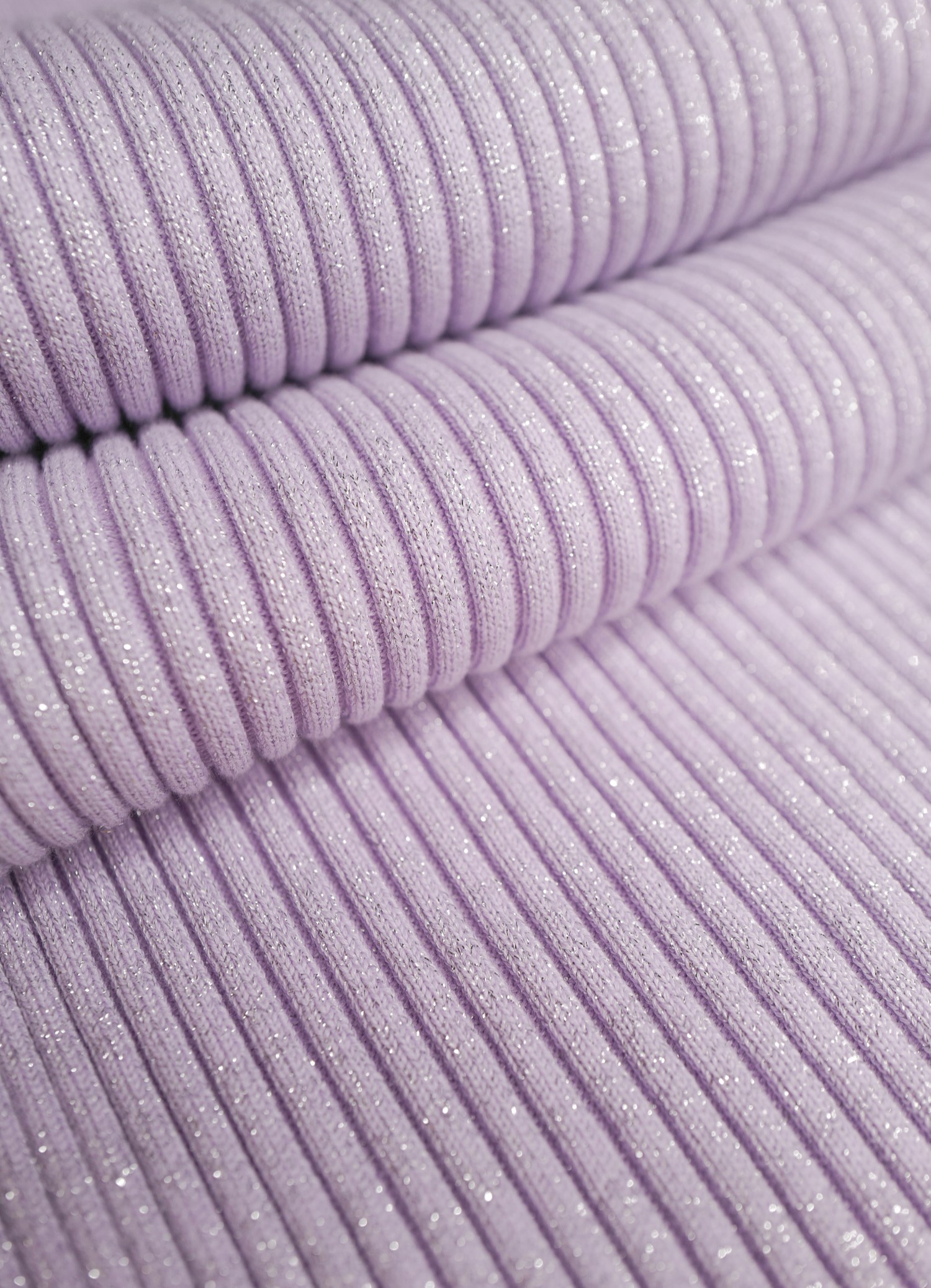 RIBBED KNIT HALTERNECK MINI DRESS - METALLIC LILAC